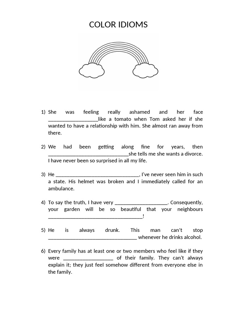 COLOR IDIOMS - Activity | PDF