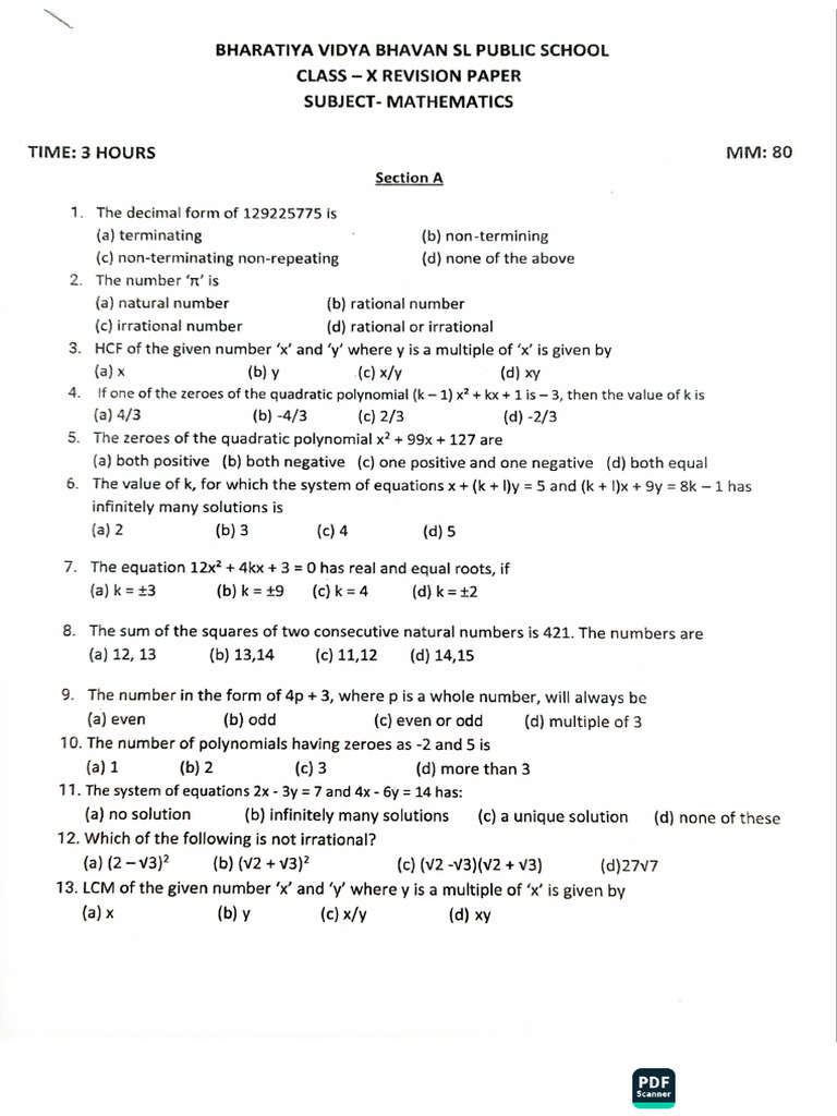Class 10th Maths | PDF