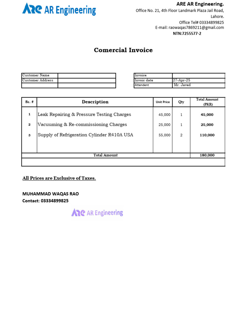 AR Engineering Bill#ARE Sal 03489 2024 | PDF