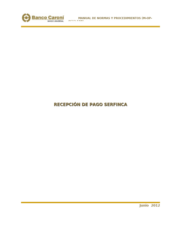 Manual de Nyp Serfinca. Revisado | PDF | Cheque | Bancos