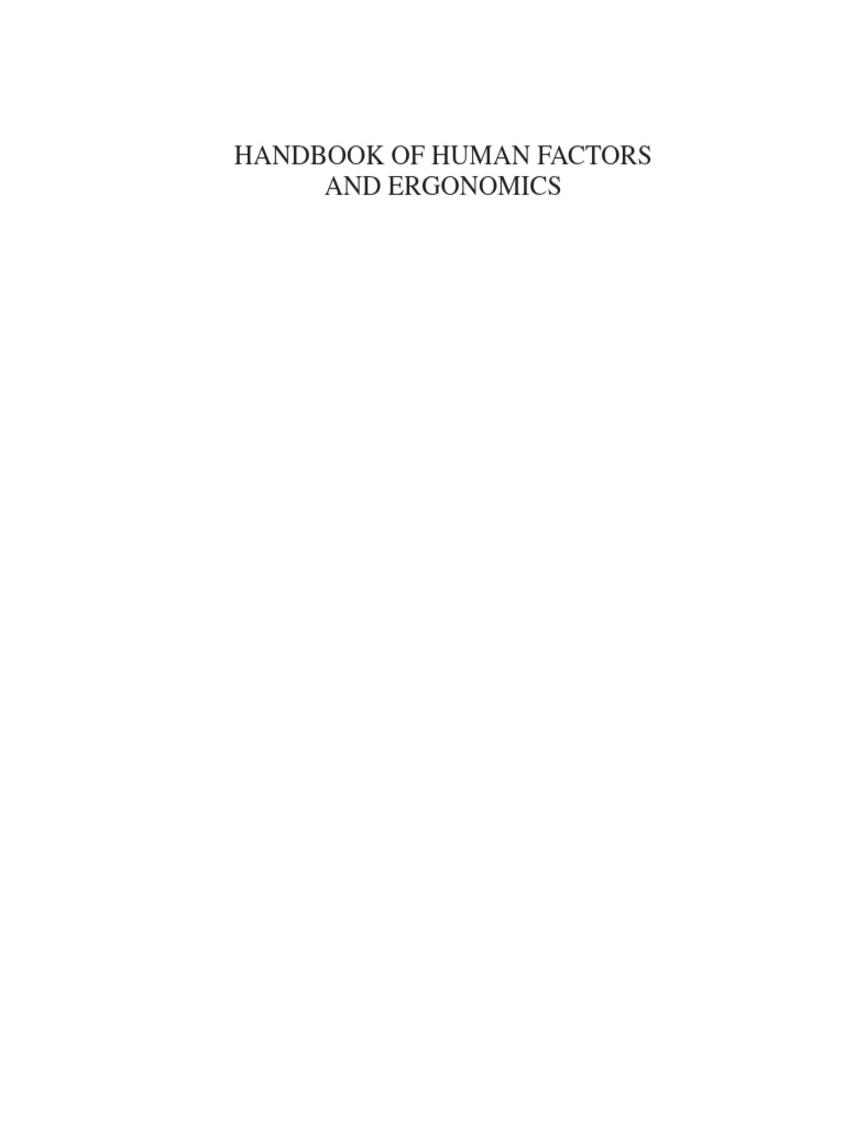 Handbook of Human Factors, 5th Edition | PDF | Doctor Of Philosophy ...