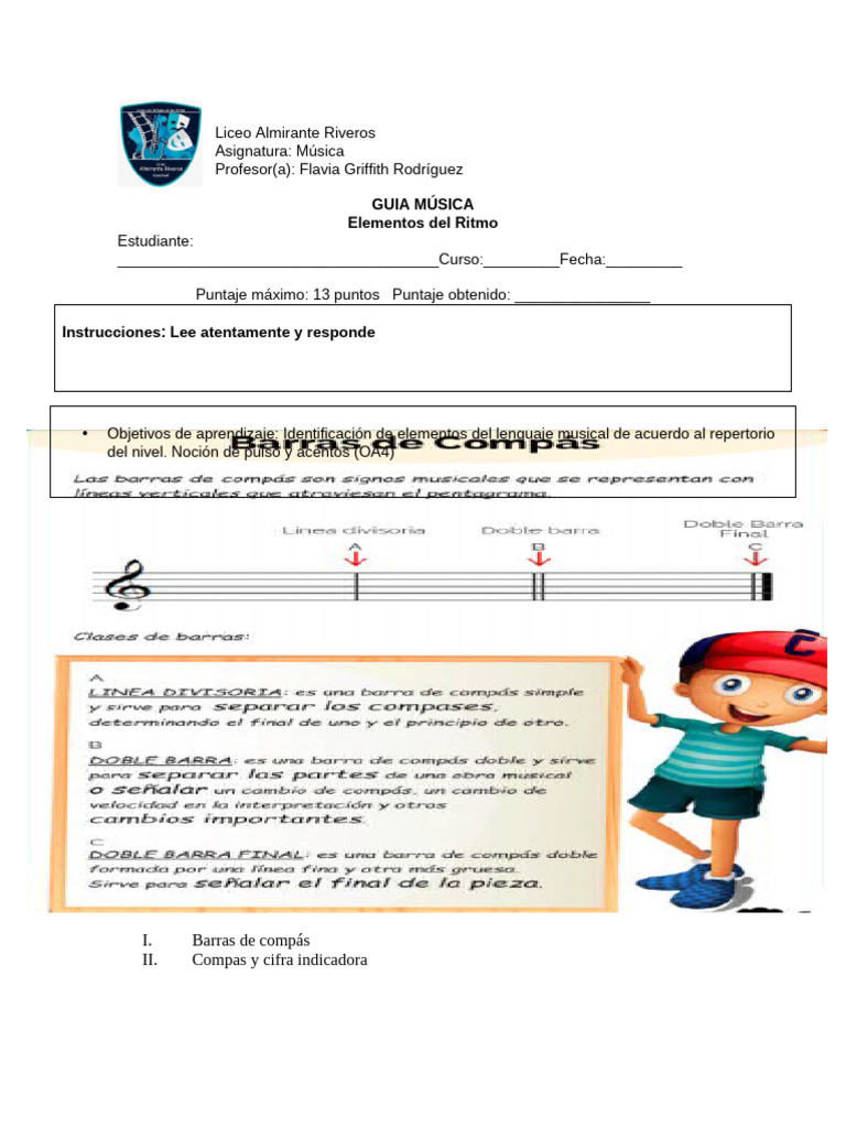 Elementos Del Ritmo 3ero Basico | PDF