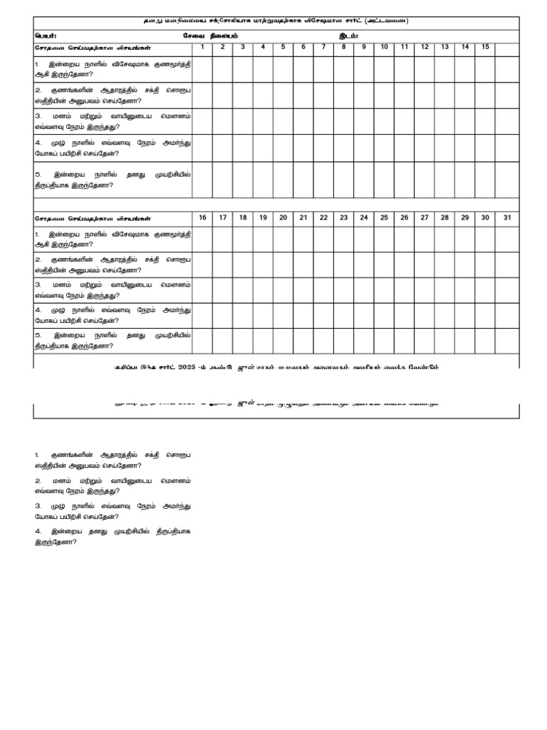 Tamil Chart | PDF