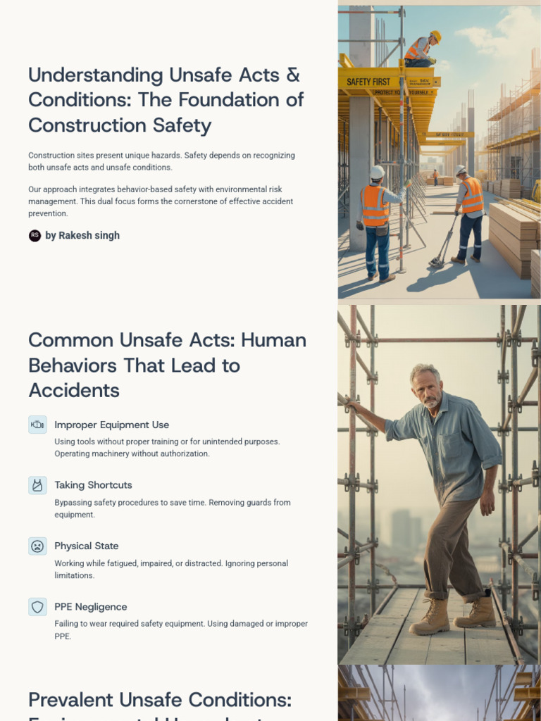 Unsafe Act & Unsafe Conditions | PDF | Personal Protective Equipment ...