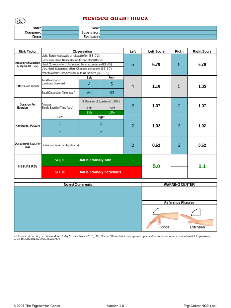 TEC-Revised-Strain-Index-Calculator-2024-1 (Moore e Garg) | PDF | Safety