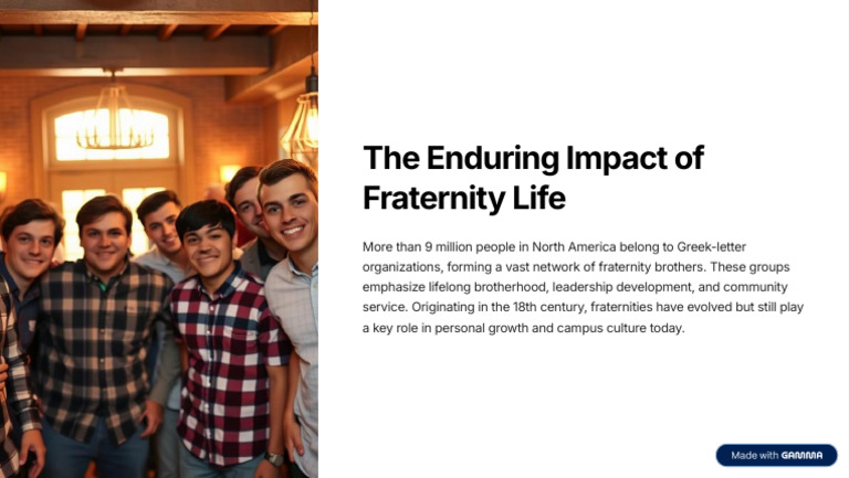 The Enduring Impact of Fraternity Life | PDF