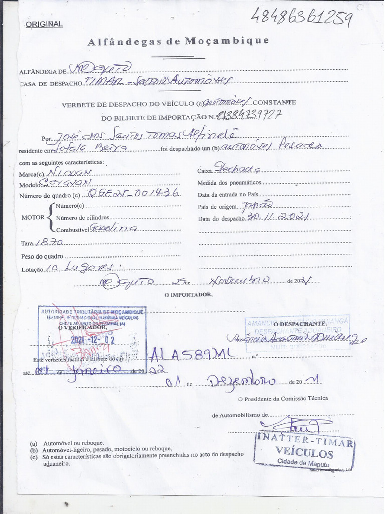 Documentos para Livrete e Titulo de Propriedade | PDF