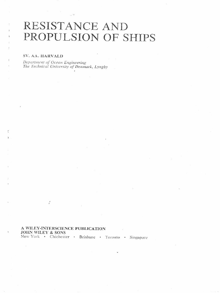 Harvald Resistance and Propulsion of Ships (1) Important | PDF