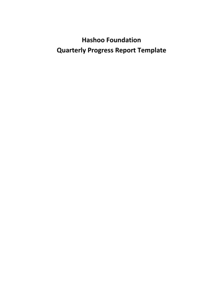 Hashoo Foundation Quarterly Progress Report Template | PDF | Welfare ...