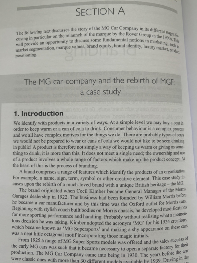 MG Car Case Study | PDF