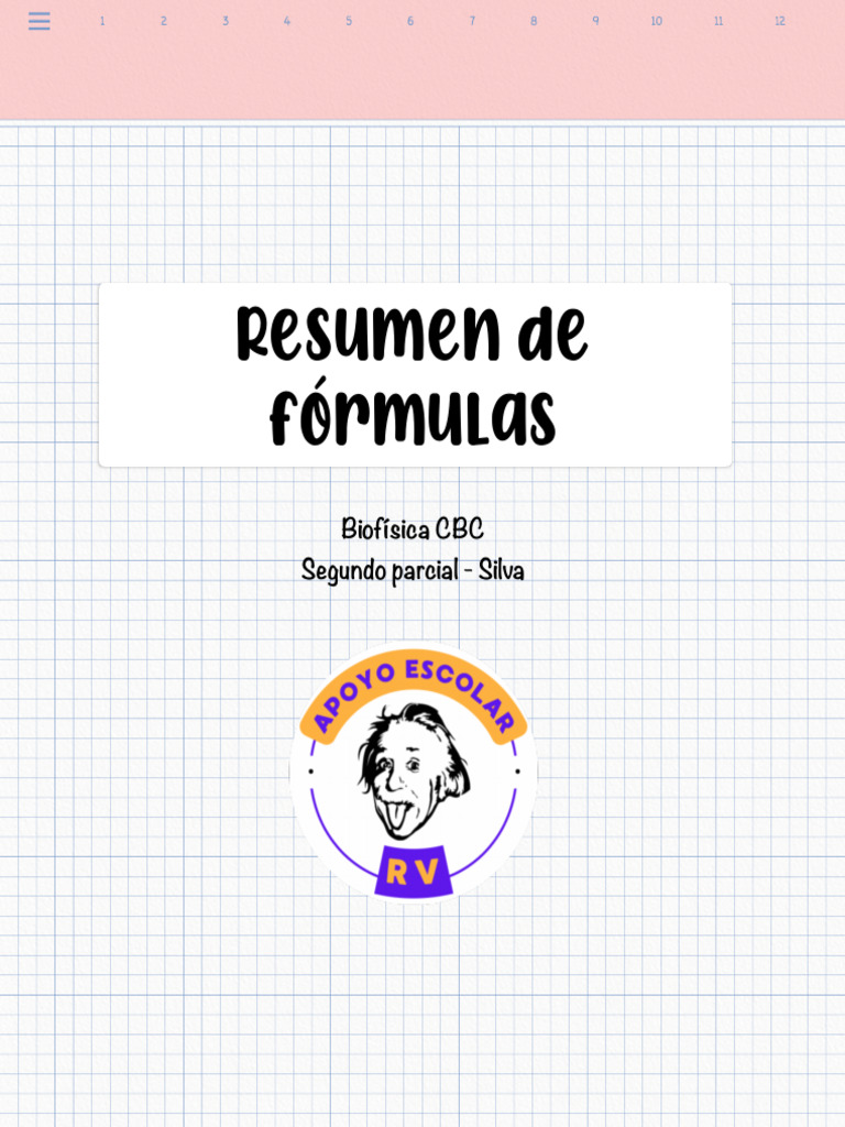 Hoja de Fórmulas Biofísica CBC | PDF | Fenómenos científicos | Física ...