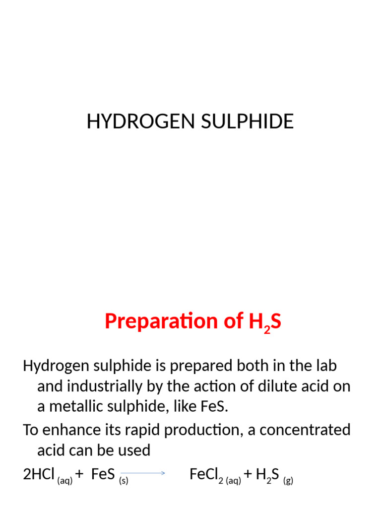 WK 3 Sulphur (1) Hydrogen Sulphide | PDF | Sulfur Dioxide | Sodium ...