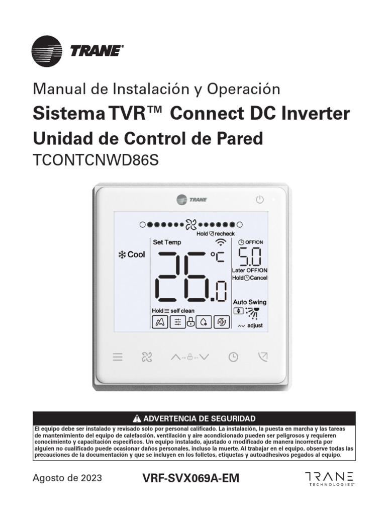 Advertencias de Seguridad para TVR Trane | PDF | Tornillo ...