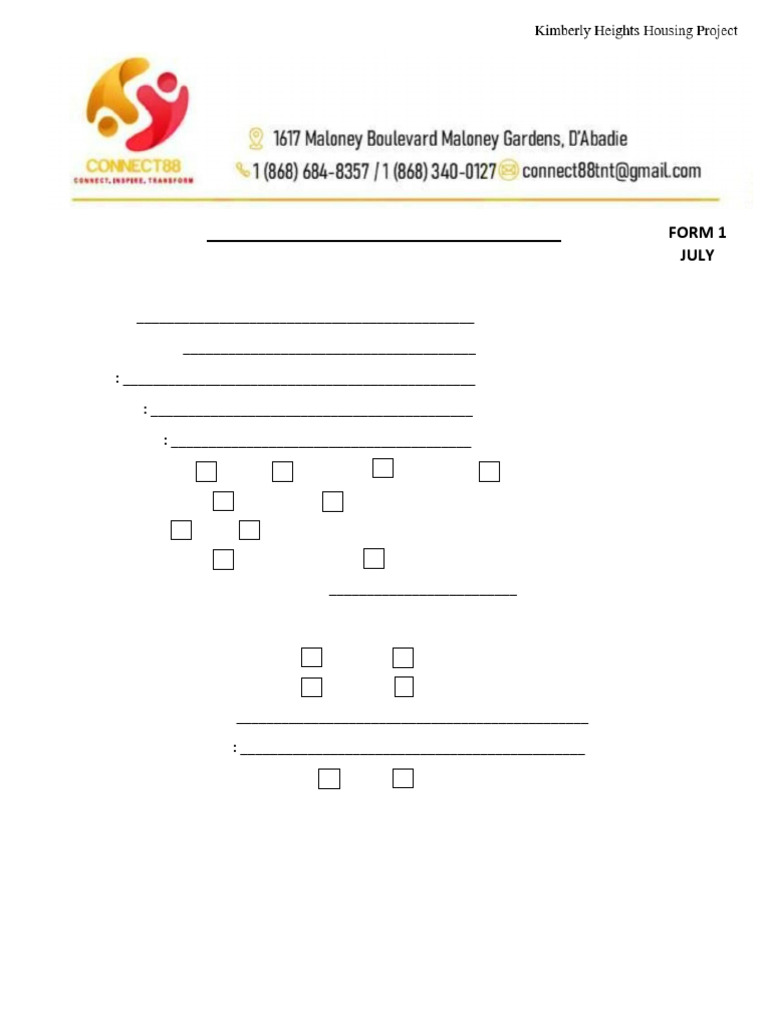 Kimberly Heights Housing Application Form | PDF | Housing | Social Policy