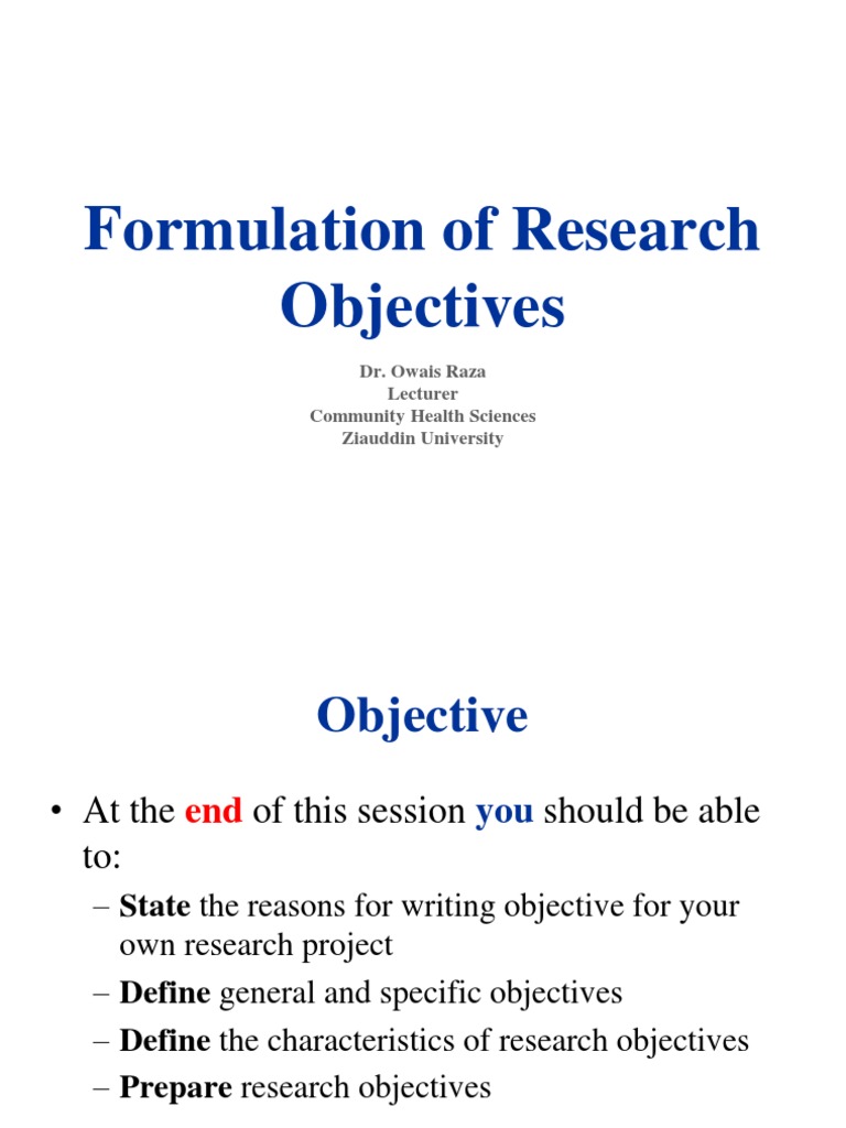 Formulation of Objective | PDF | Physical Therapy | Health Care