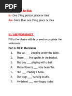 Is/Am/Are Usage Worksheet | PDF