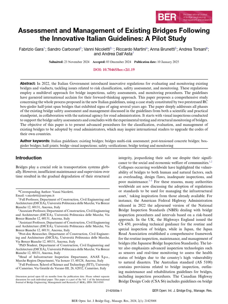 Gara Et Al (2025) - Assessment and Management of Existing Bridges Following The Innovative ...