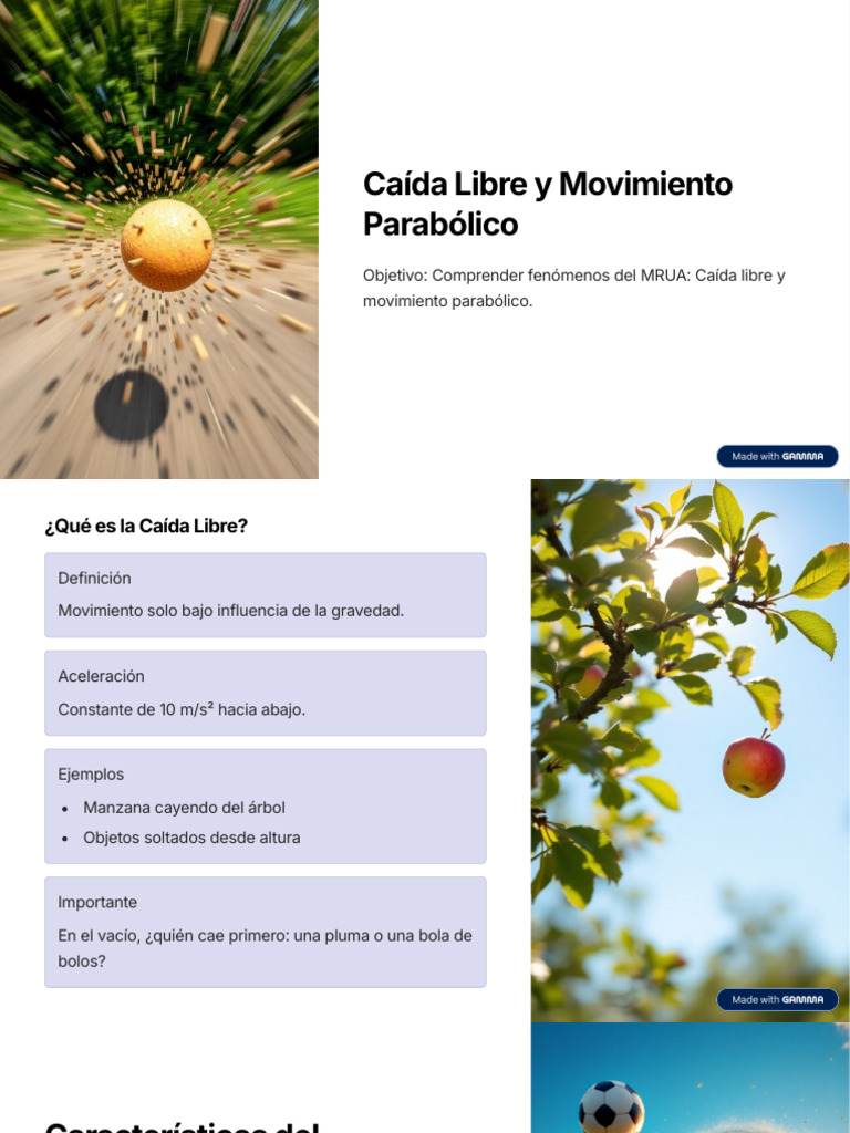 Caida Libre y Movimiento Parabolico | PDF