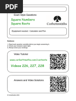 Corbettmaths Square Numbers Questions | PDF