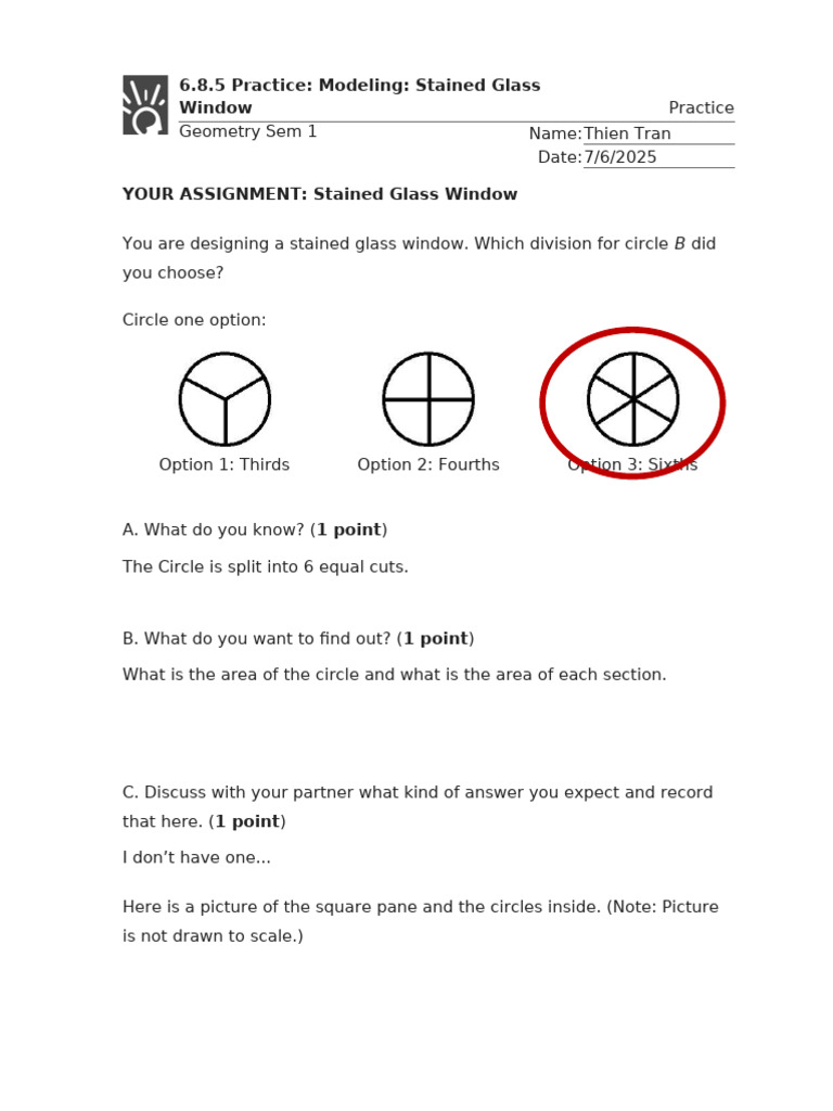 6.8.5 Practice - Modeling - Stained Glass Window (Practice) | PDF ...