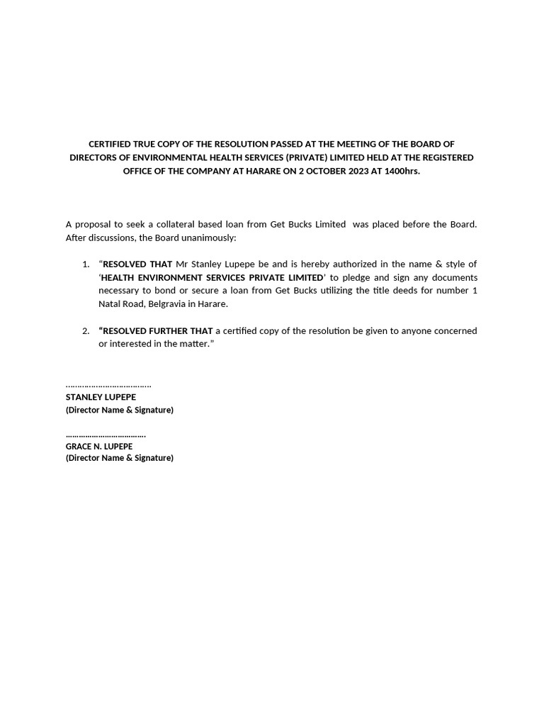 Resolution-Environmental Health Services | PDF