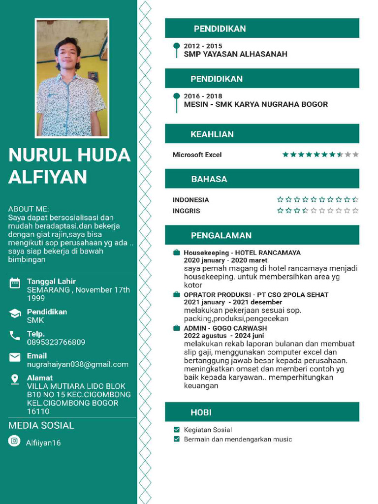 CV Lamaran Kerja - Compressed | PDF