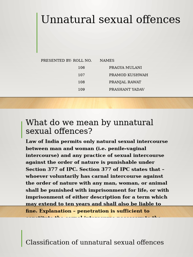 Unnatural Sexual Offences | PDF | Sexual Intercourse | Fellatio