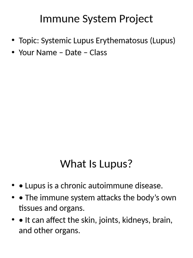 Immune System Project Lupus | PDF