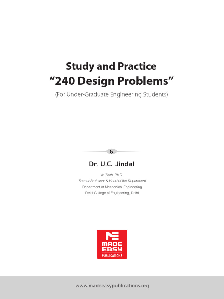 Document Book Study+and+Practice+240+Design+Problems Sample+Pages | PDF | Gear | Manufactured Goods