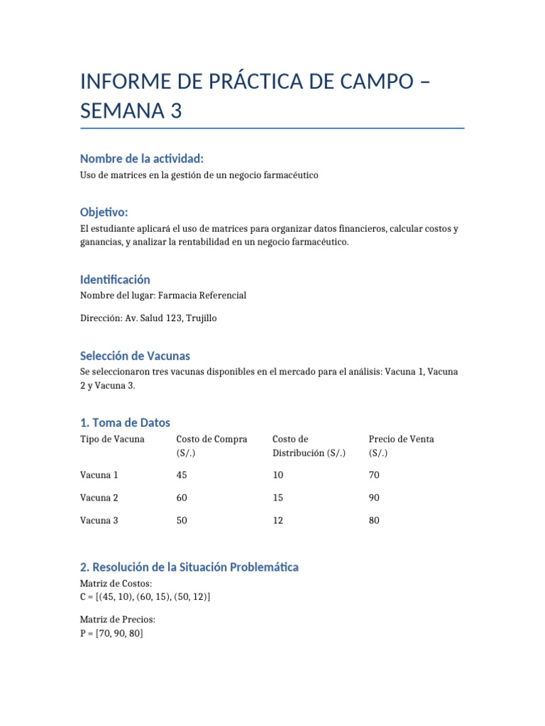 Informe Practica Campo Semana3 | PDF