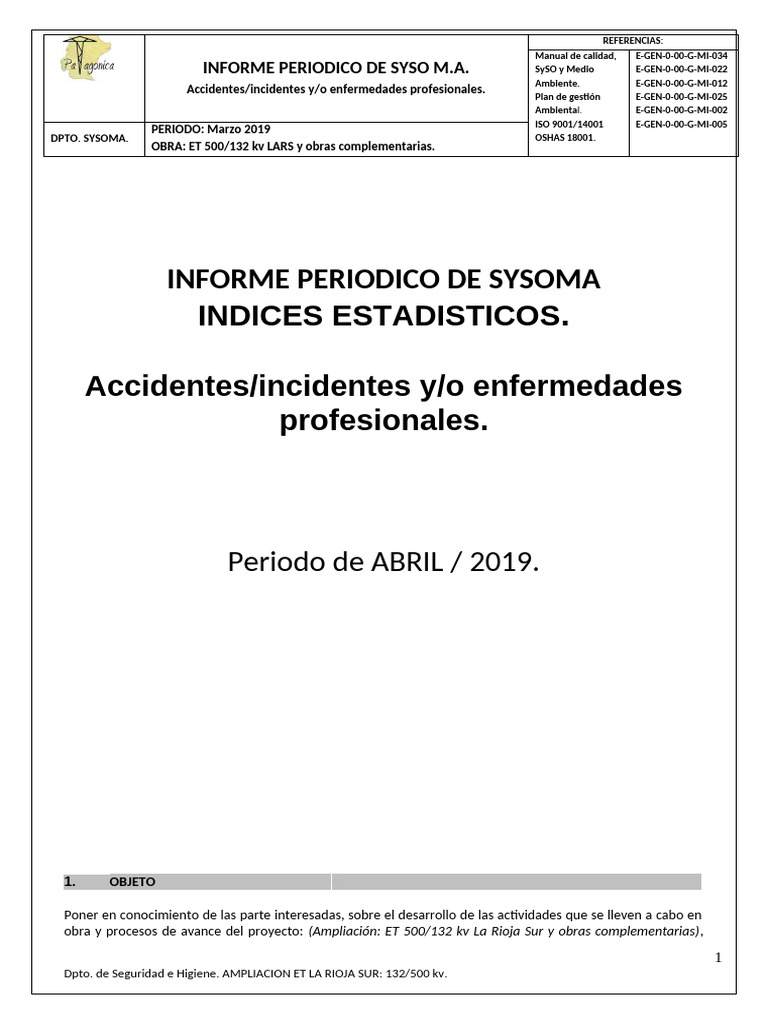 Informe Estadisticas Abril 2019 | PDF