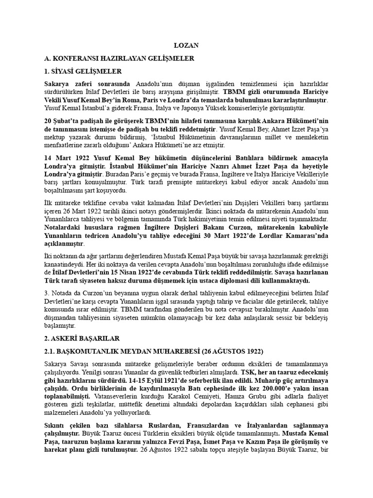 Milli Mücadele Final Notu | PDF