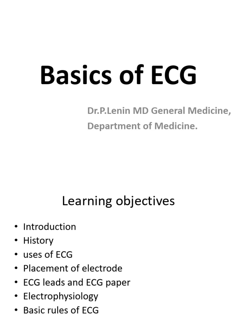 Lenin Ecg CME | PDF | Electrocardiography | Cardiac Electrophysiology