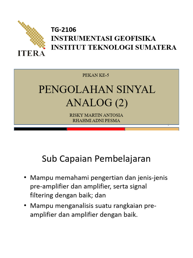 5 - Pengolahan Sinyal Analog | PDF