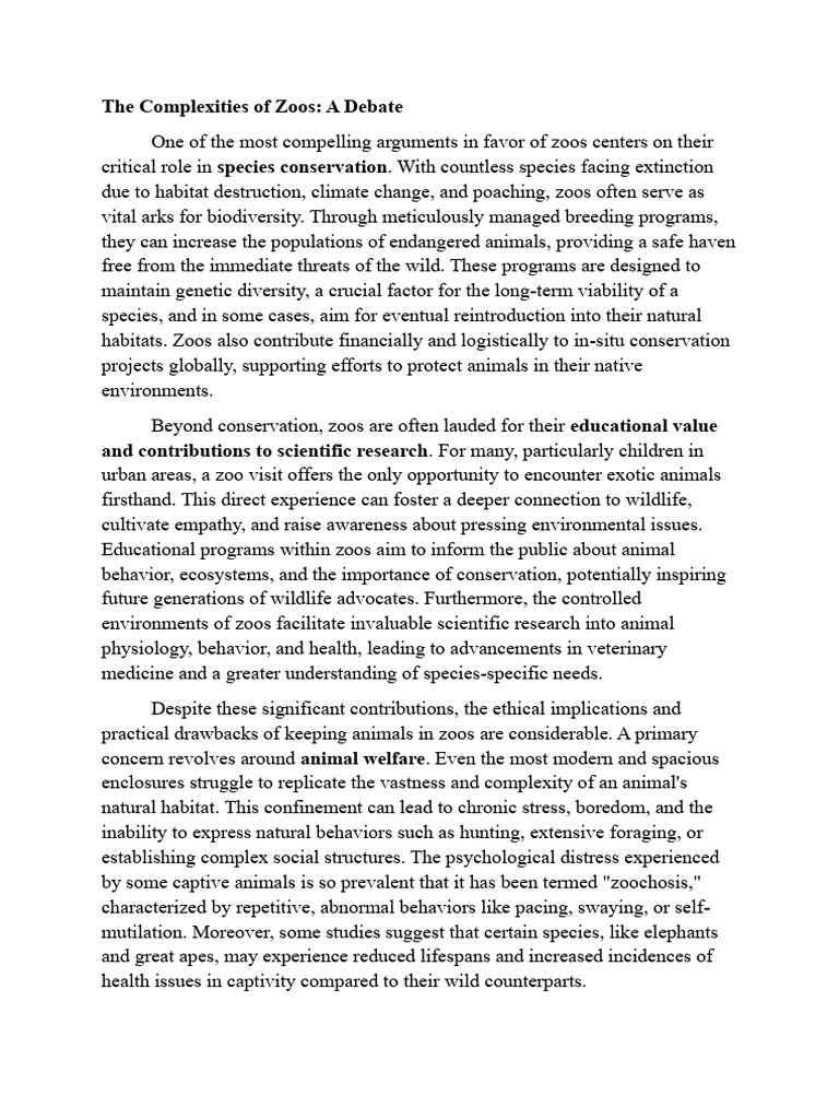 Pros and Cons of Zoo Conservation | PDF | Zoo | Conservation Biology