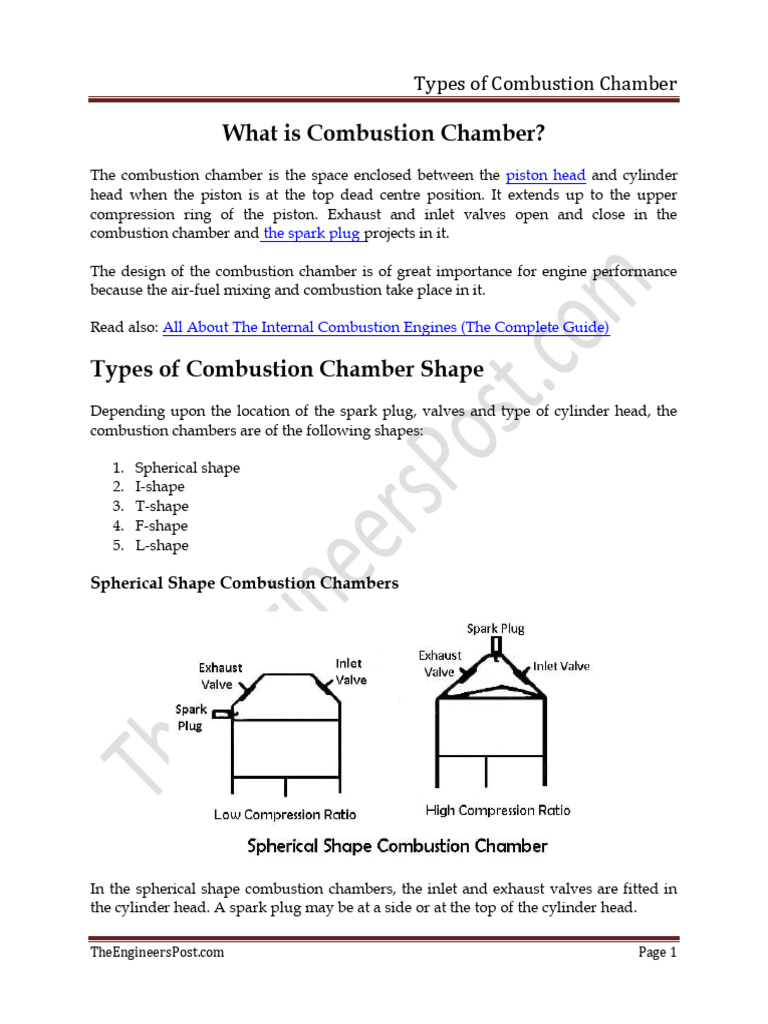What Is Combustion Chamber | PDF | Engines | Piston