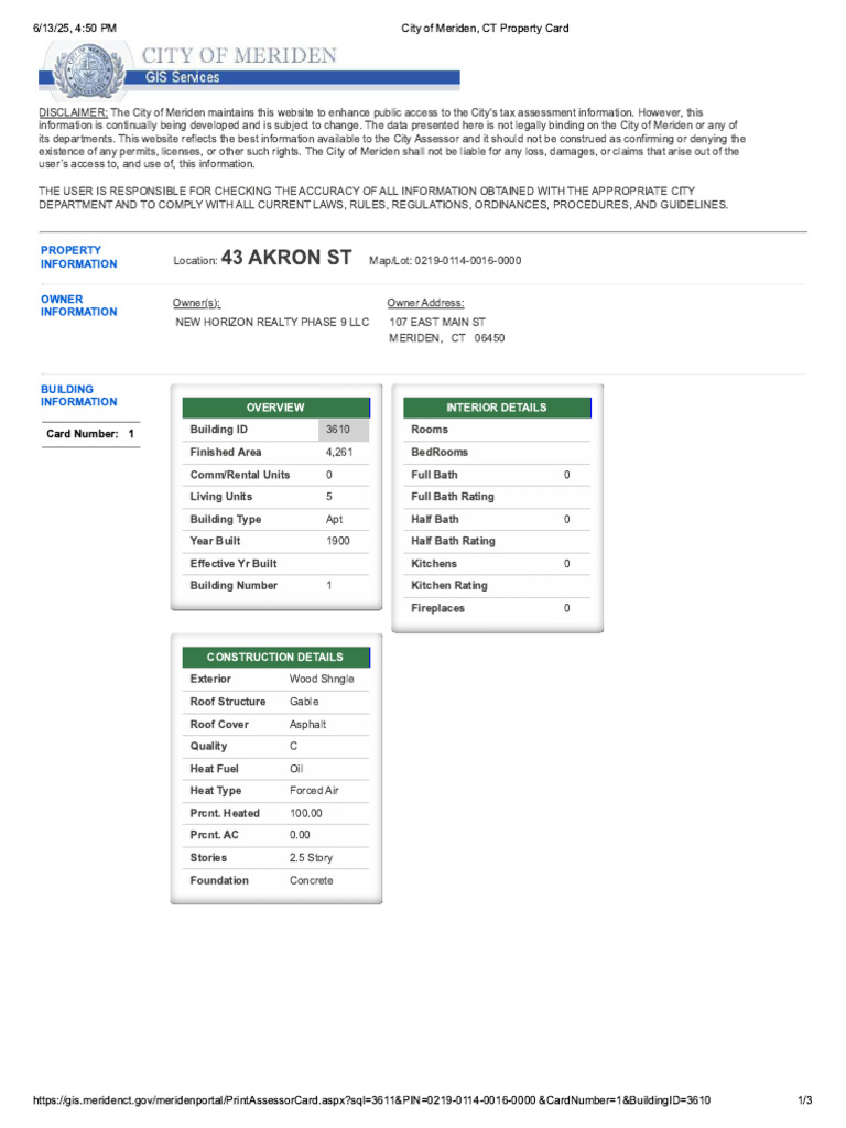 Meriden Property Records Overview | PDF