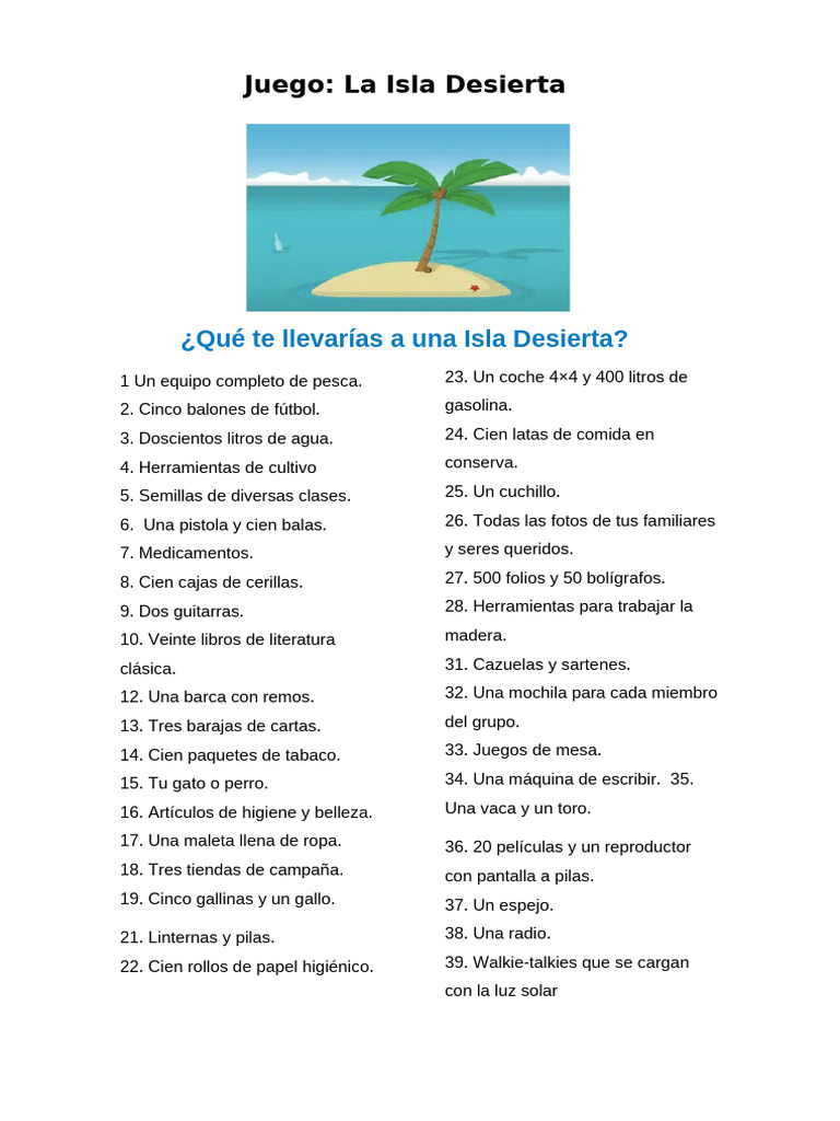 Objetos para una Isla Desierta | PDF
