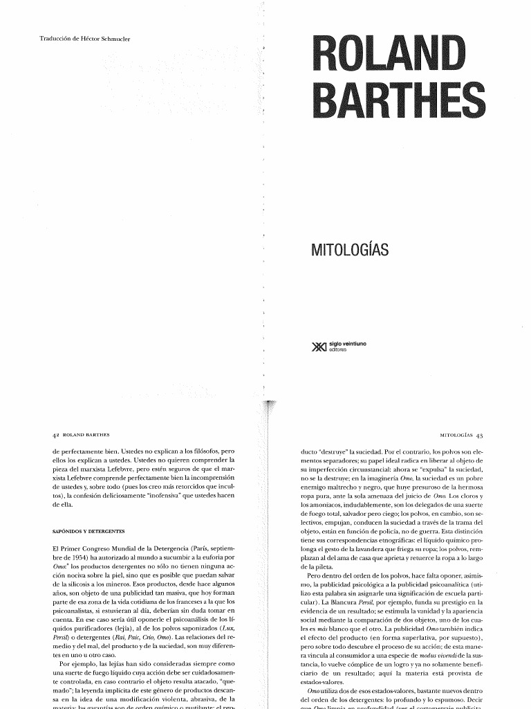 ROLAND BARTHES Mitos y Más | PDF