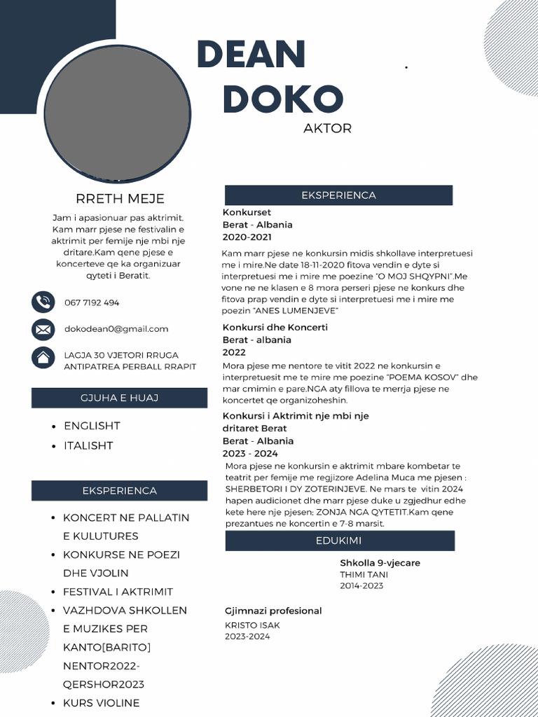 Blue Professional Modern CV Resume | PDF