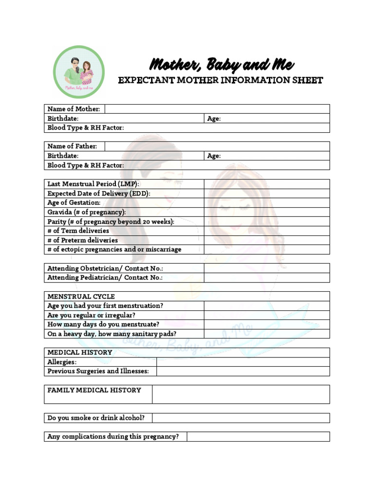 Expectant Mother Information Sheet 3 | PDF