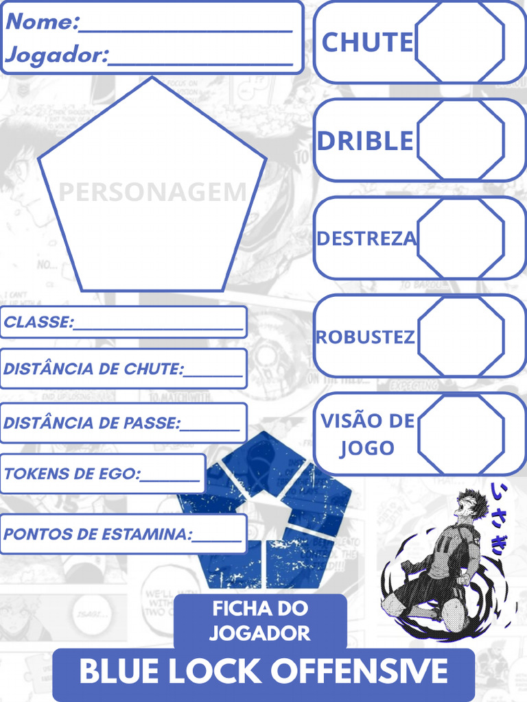 Blue Lock Offensive Ficha Editável v1 | PDF