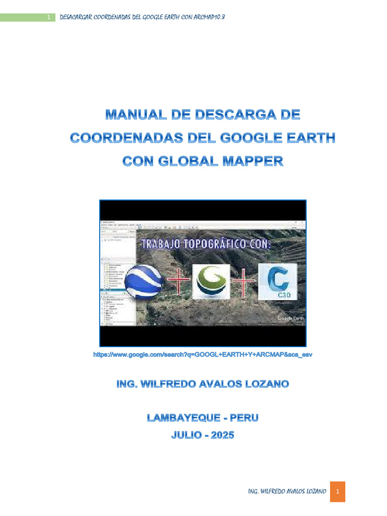 Descargar coordenadas Google Earth en Global Mapper | PDF