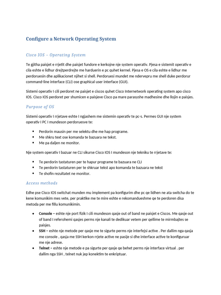 Chapter 2 Configure A Network Operating System | PDF