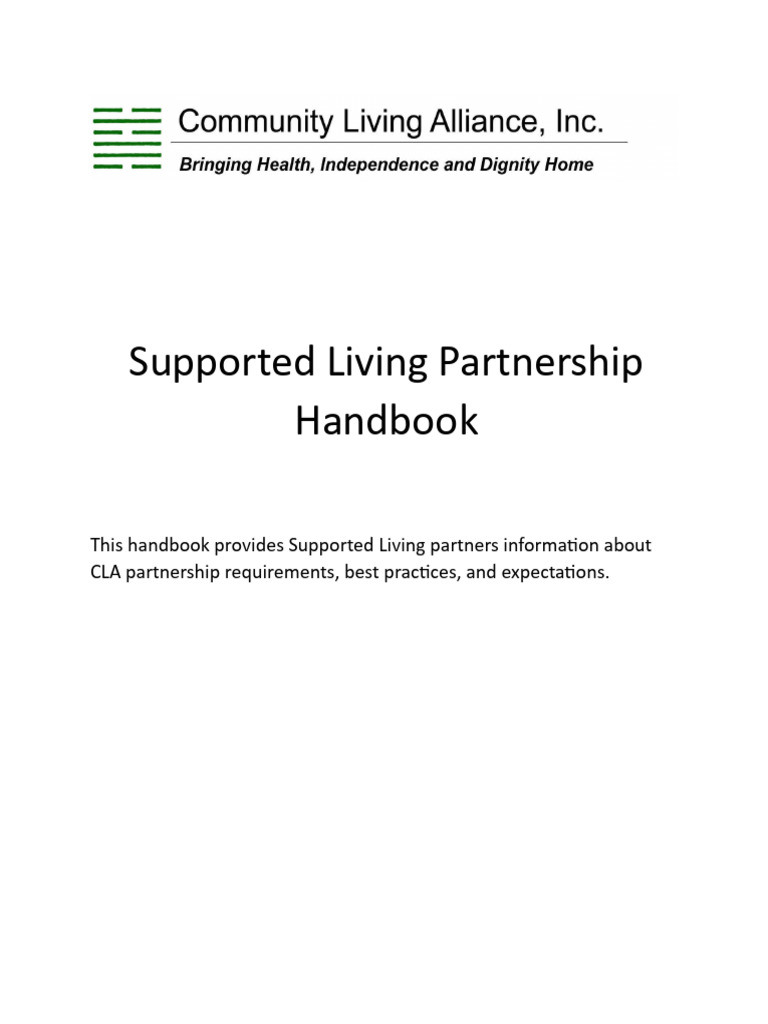 Supported Living Partnership Handbook | PDF | Insurance | Financial ...