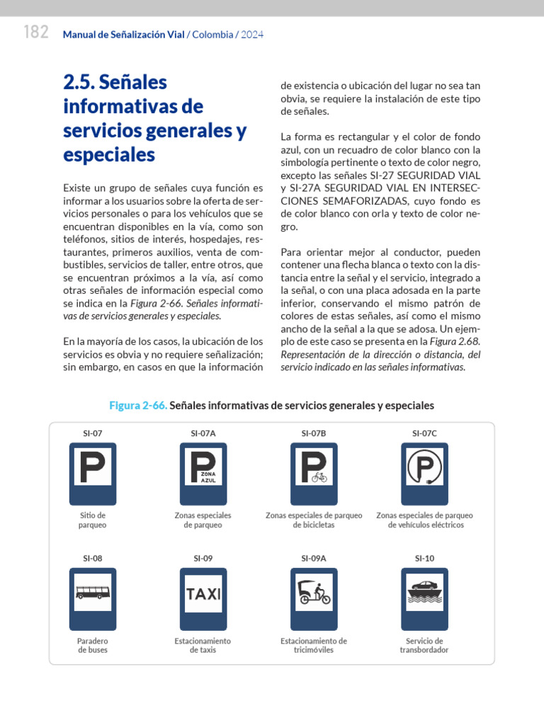 Señales Informativas de Tránsito en Colombia | PDF | Transporte