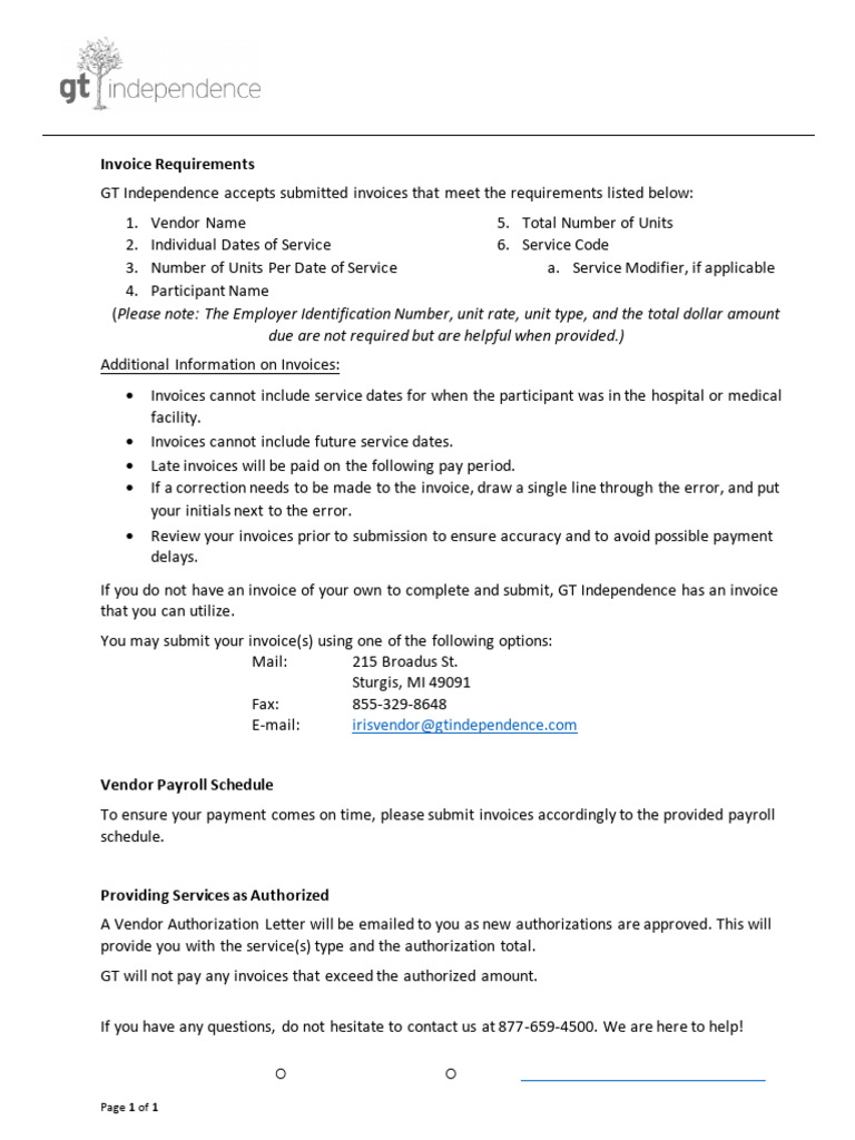 Vendor Invoice Submission Guidelines ID 3318013 | PDF