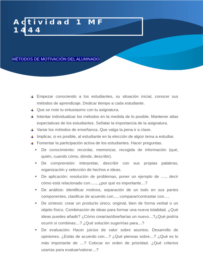 Actividad 1 Modulo 3 | PDF | Enseñando | Aprendizaje