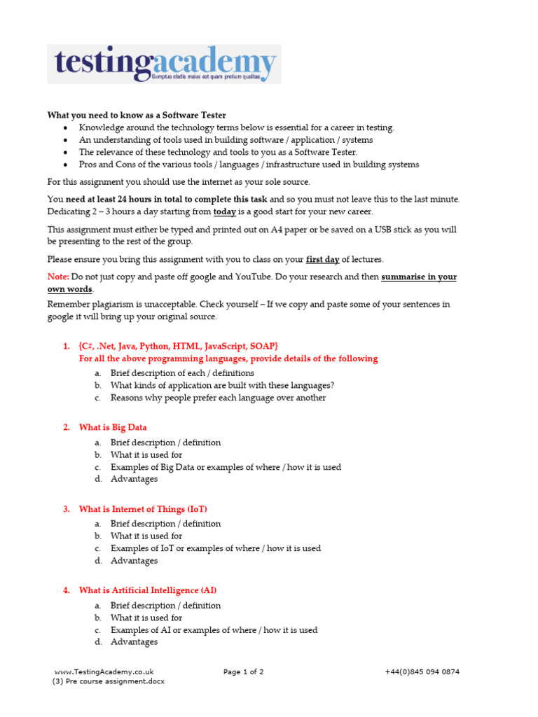 Pre Course Assignment 2022 | PDF | Computing | Software Engineering