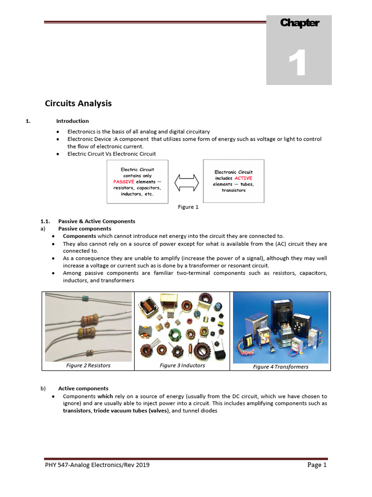 Chap 1 - Phy 547 - Chapter 1-2019a | PDF | Electrical Impedance | Electrical Network